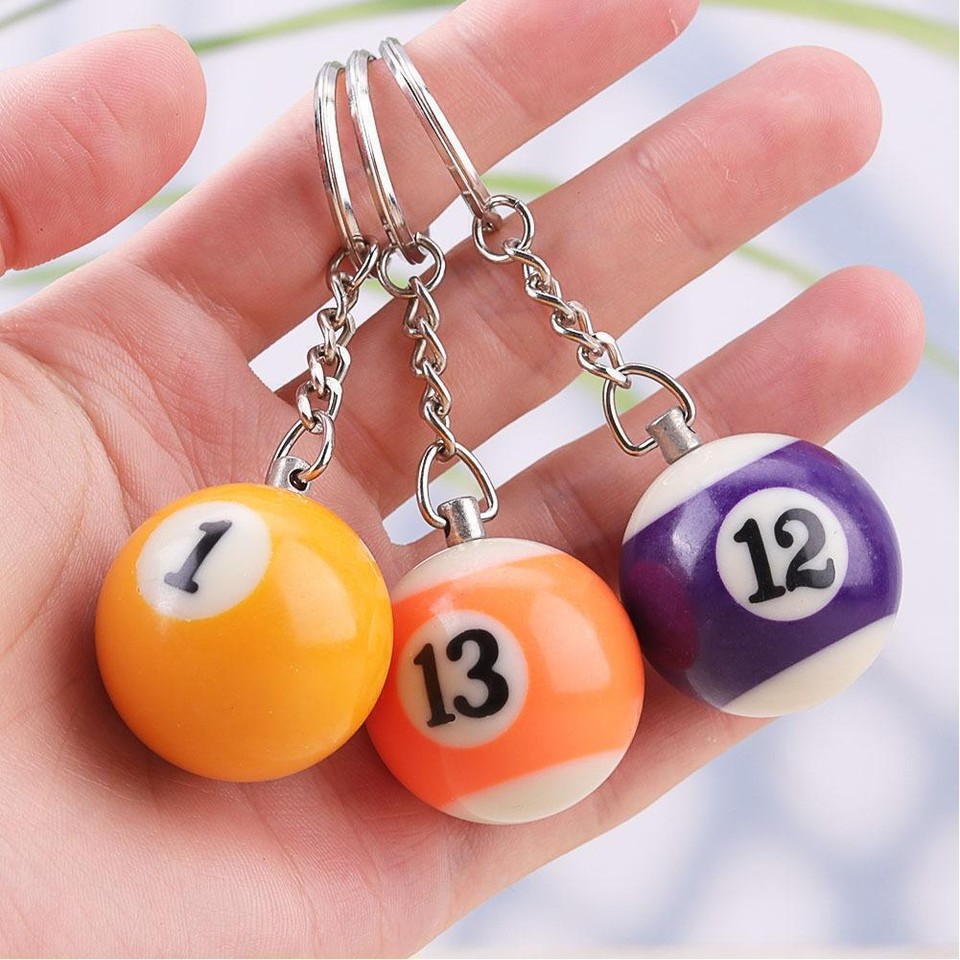 16PCS Simulated Billiard Pool Ball Key Chain New V0 P3P4 G1KD D3P7 ...