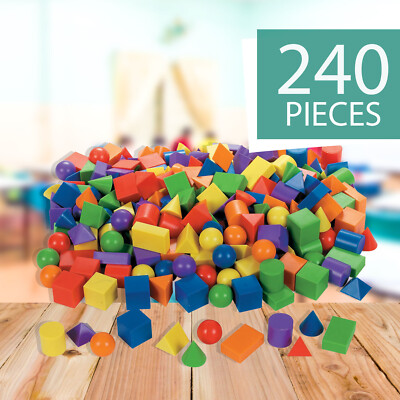 3D Geometric Shapes, Classroom Manipulatives, Educational, 240 Pieces ...