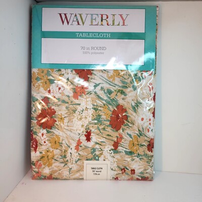 Waverly Round 70" Tablecloth Polyester Tulleries Garden Pattern New In ...