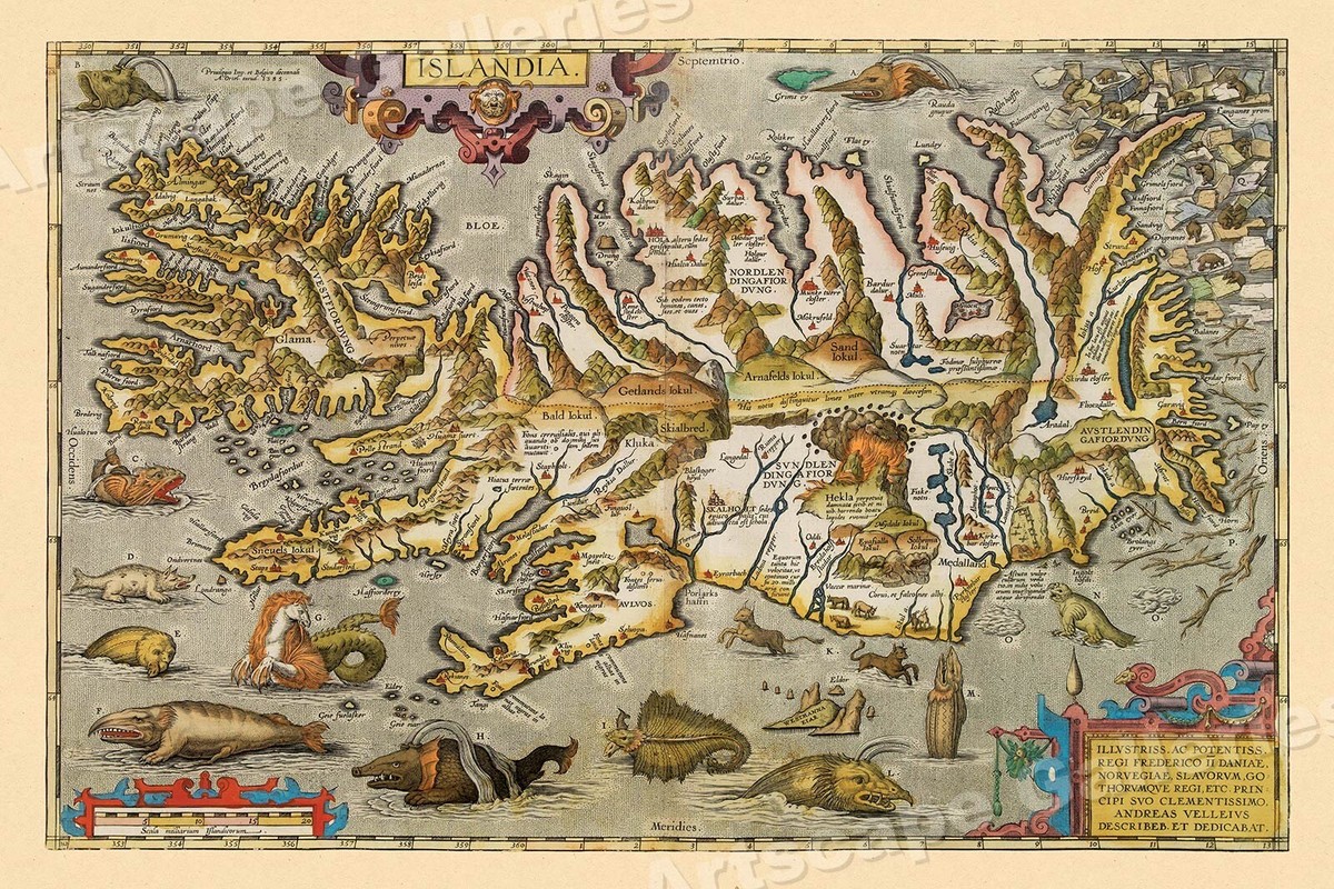 Old World Map With Sea Monsters