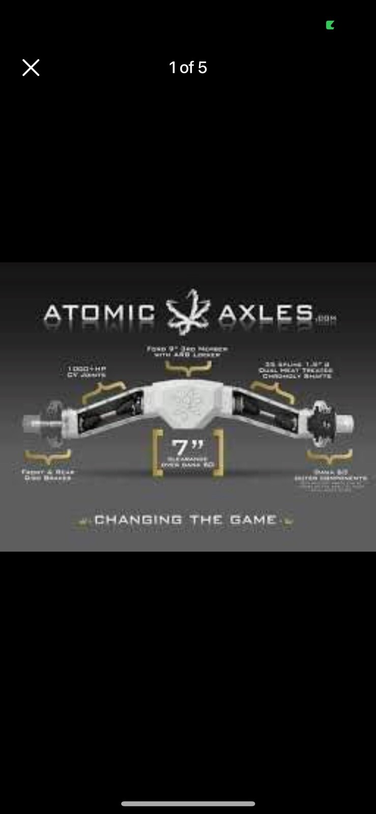 Atomic Axle Set New Jeep Jk Jku Wrangler Dana 60 5.38 Lockers One Tons ...