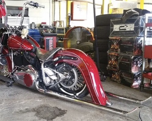 9" Rear Custom Fender For Harley Softail Fat Boy Chopper | Black ...