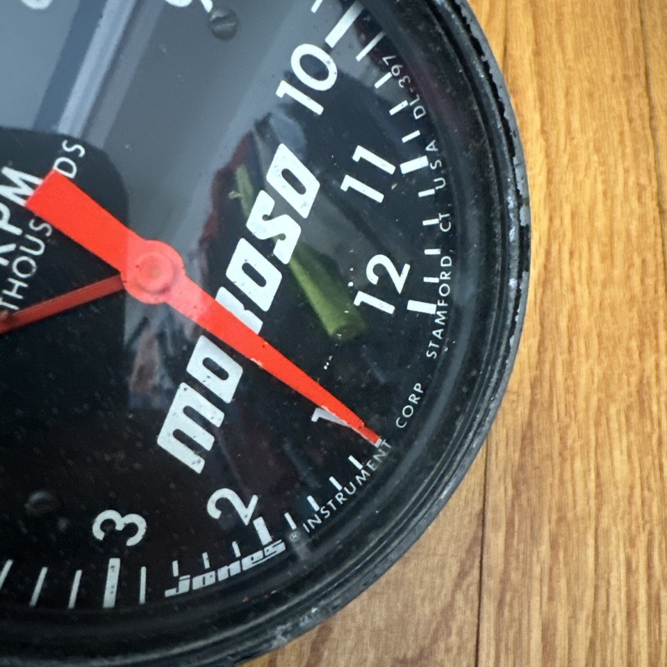 "Vintage Moroso Jones Mechanical Tachometer 12k 12000 RPM 4 1/2"" Hot ...