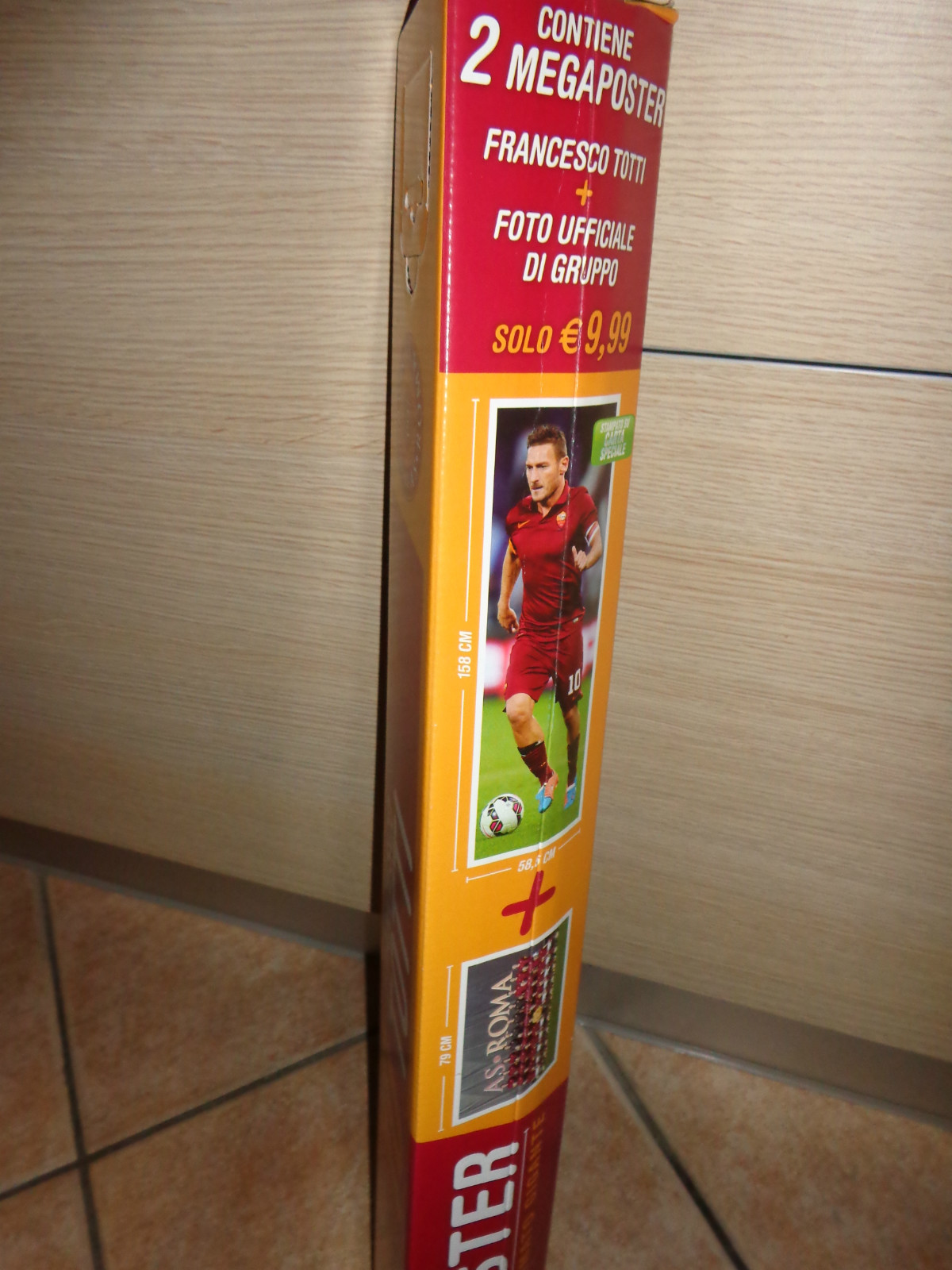 2 Maxi Megaposter 185x58 AS Roma Football 2015 Francesco Totti + Team ...