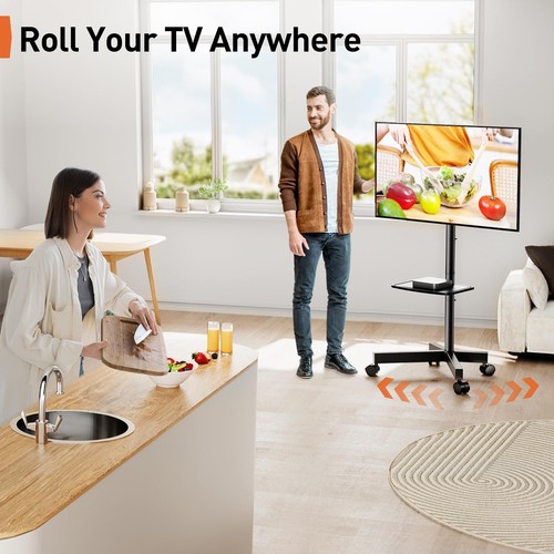Rolling TV Stand for 23-60 Inch LED Flat Screen/Curved TVs up to 88lbs ...