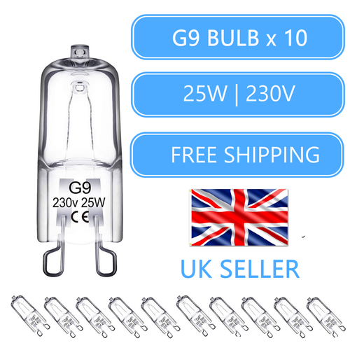 G9 Halogen Bulbs 25W Lamp Light Bulb 230V CE (Pack of 10) UK SUPPLIER ...