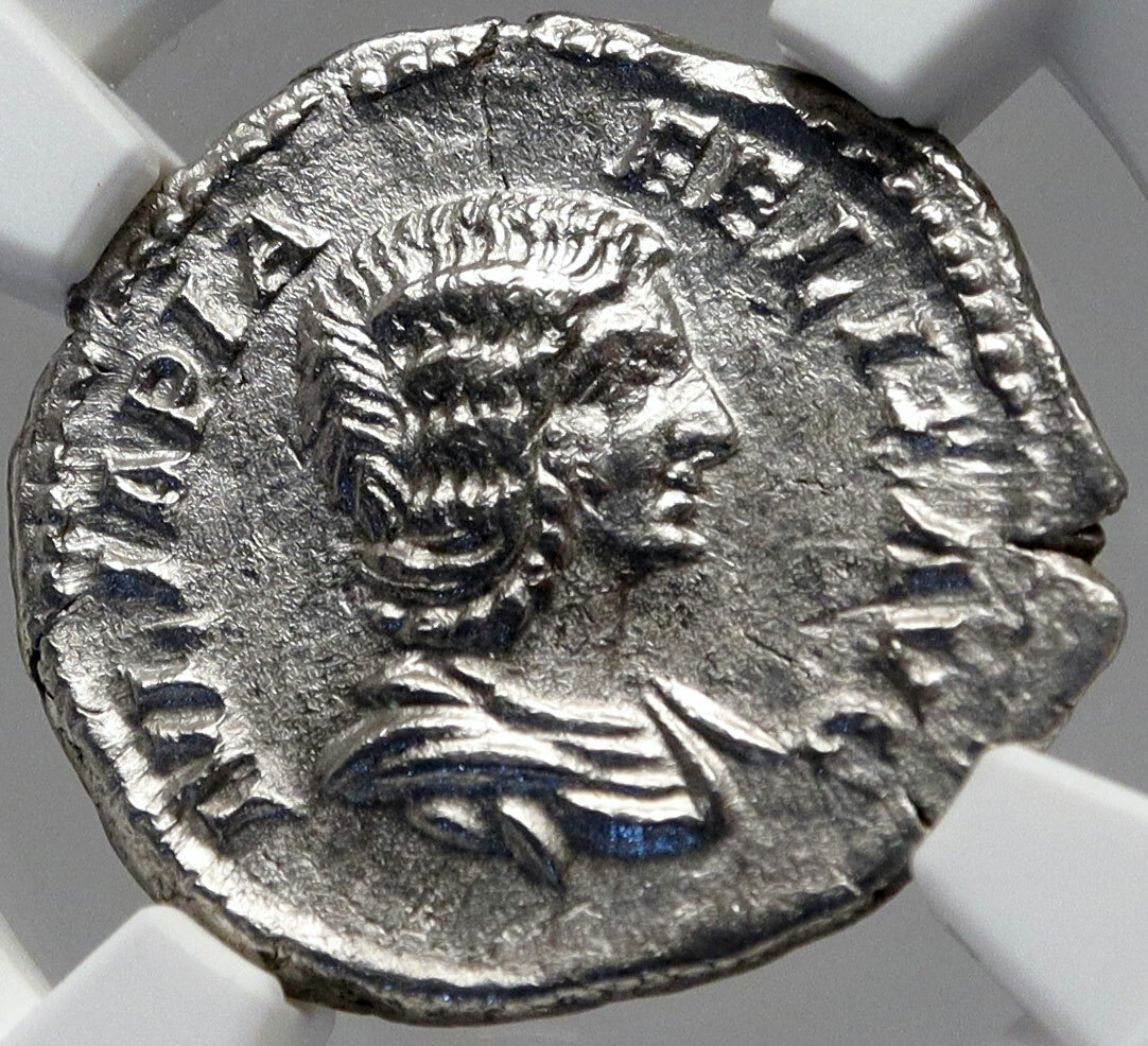 JULIA DOMNA Authentic Ancient 211AD Silver Roman Coin VESTA PALLADIUM ...