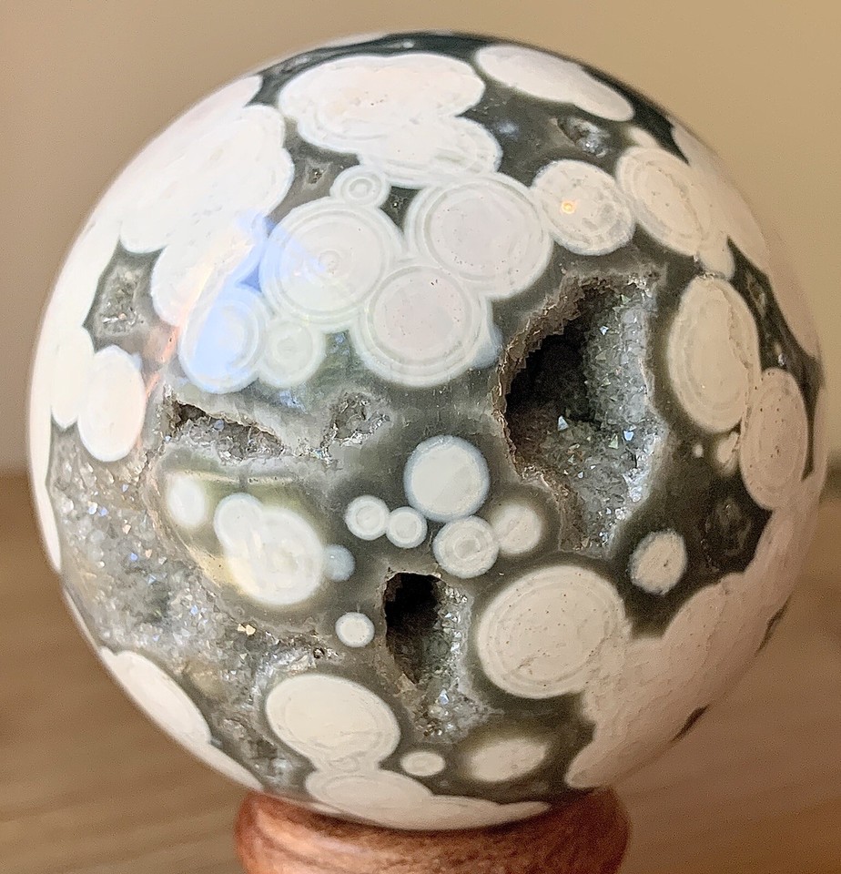65mm Large Natural Fish Eye Ocean Jasper Sphere Ball | eBay