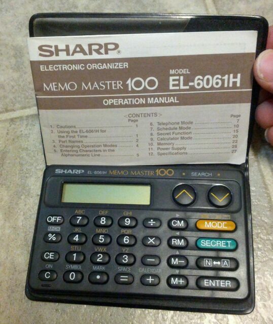 Sharp Memo Master 100 Electronic Organizer El-6061h for sale online | eBay