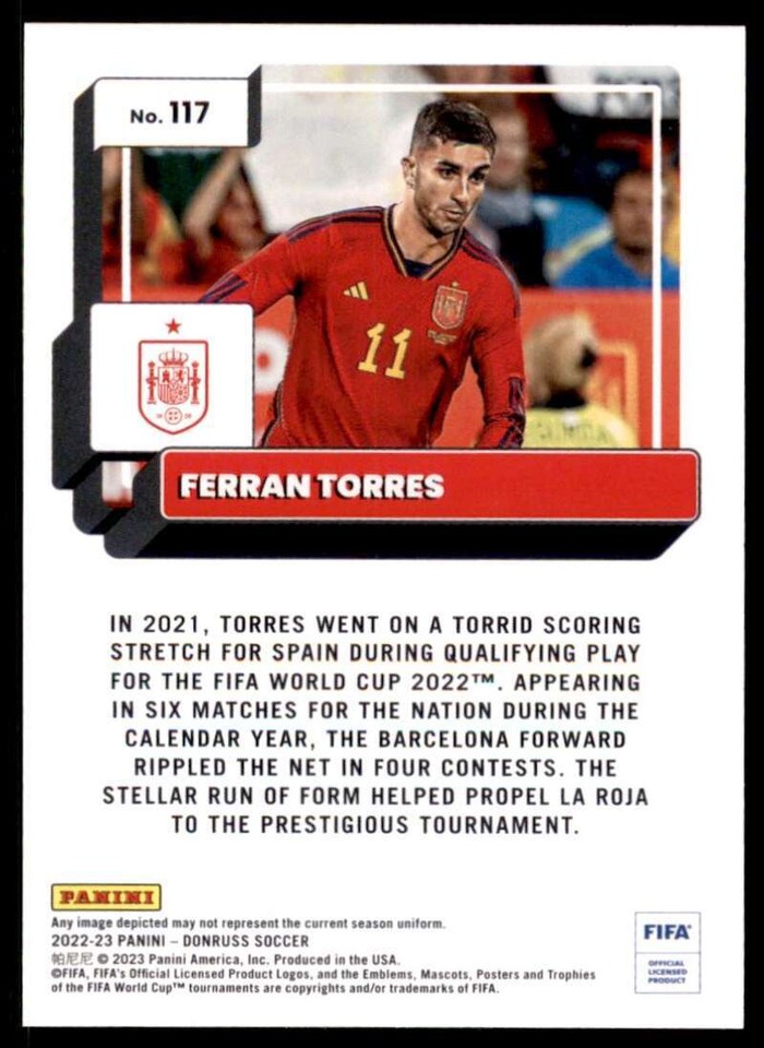 FERRAN TORRES 2022-23 Donruss FIFA #117 Soccer ID:61489 | eBay