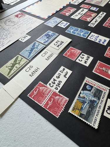 🏴‍☠️ US Stamps Airmail Lot Mostly MNH Plt Blks, Stamped Envelopes ...