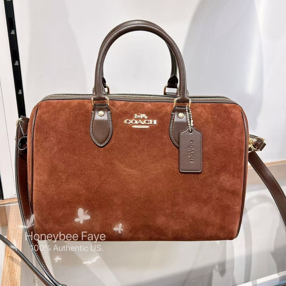 NWT Coach Rowan Large Satchel Bag CCC79 Suede Vintage Brown 2025 FALL👜🔥 ...