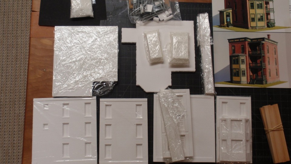 Three Story Tenement w/ bay window craftsman kit cast in Hydrocal by Ed ...