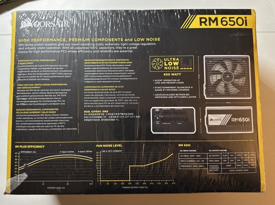 NEW Corsair RMi Series RM650i, 650 Watt, 80+ Gold, Fully Modular PSU ...