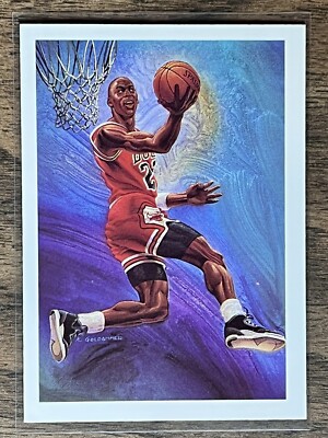 1990-91 NBA Hoops Michael Jordan Team Checklist #358 Ken Goldammer Mint ...