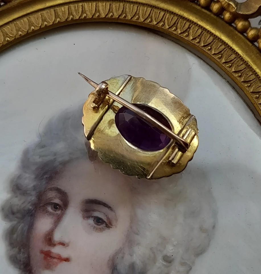 Antique 15ct Gold Amethyst Brooch Pin | eBay UK