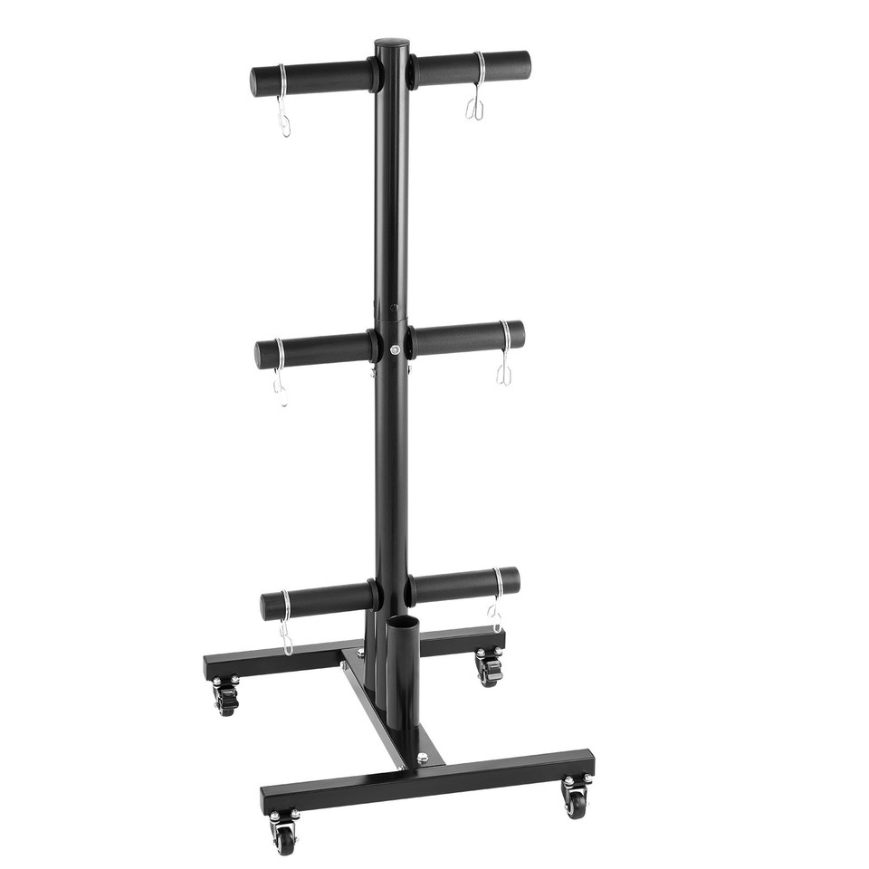 Uimoso Vertical Weight Plate Rack Home Gym Barbell Storage with Wheels ...