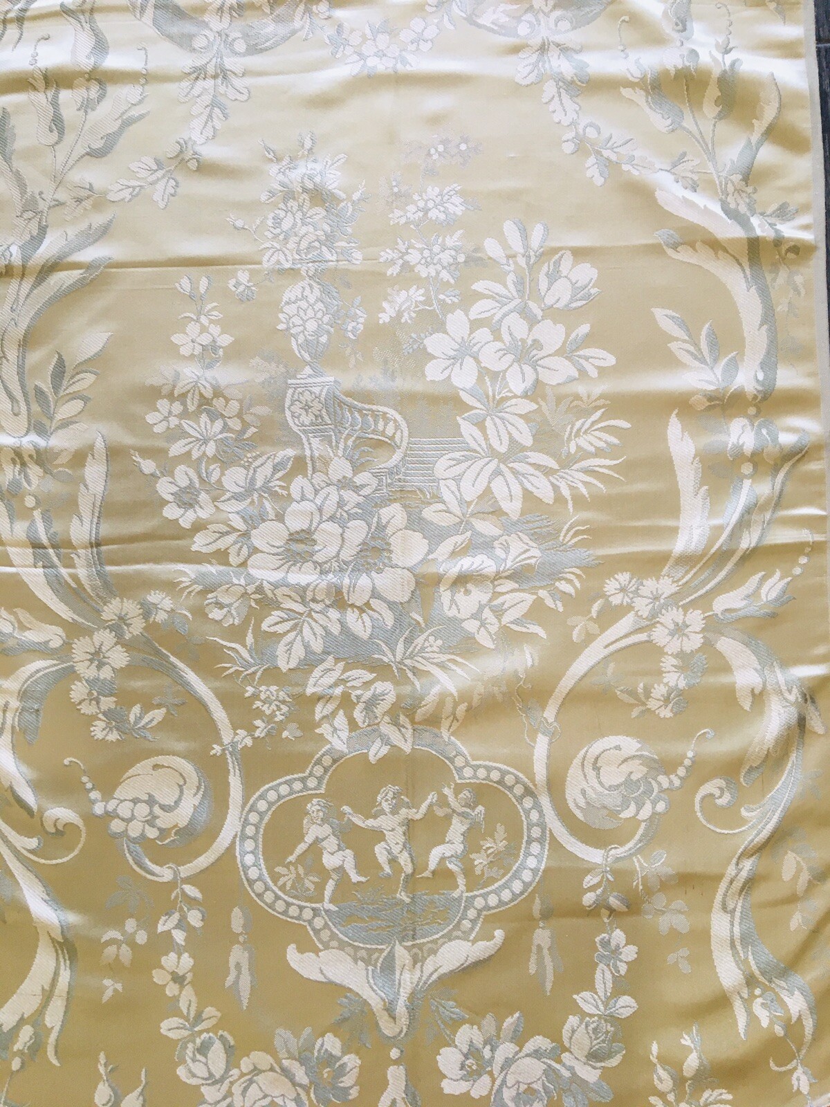 Vintage Scalamandre Silk and Linen with Fabric Show Room Sample 49" x ...