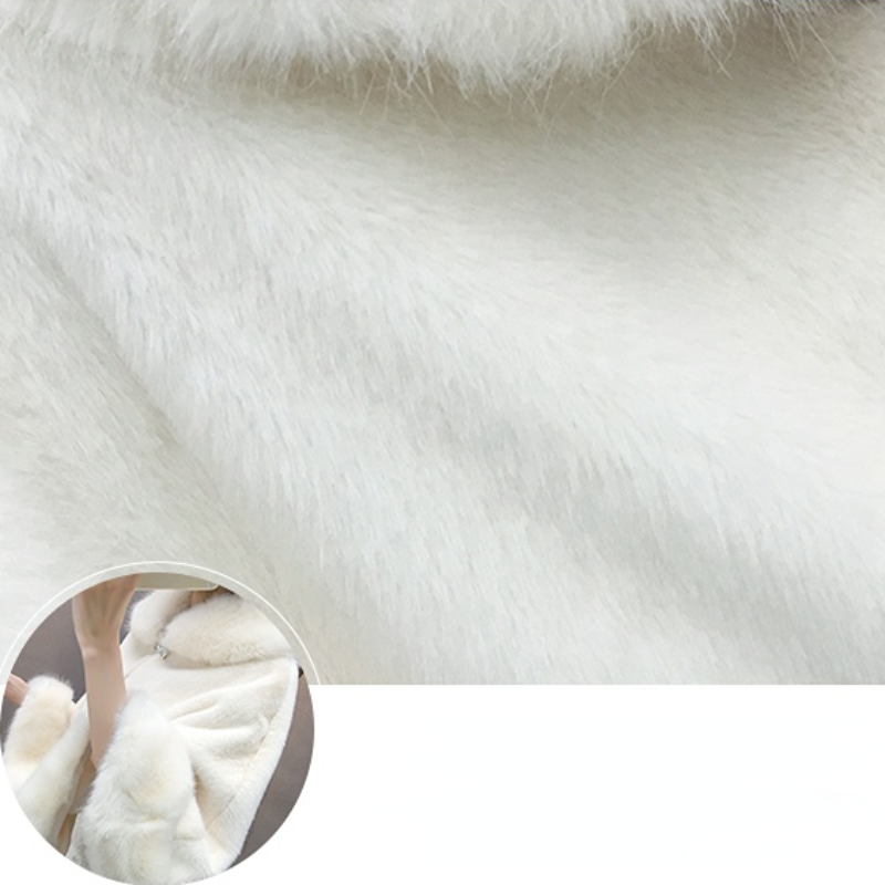 Women Faux Fur Cape Cloak Rhinestone Buckle Fluffy Winter Wedding Bride ...
