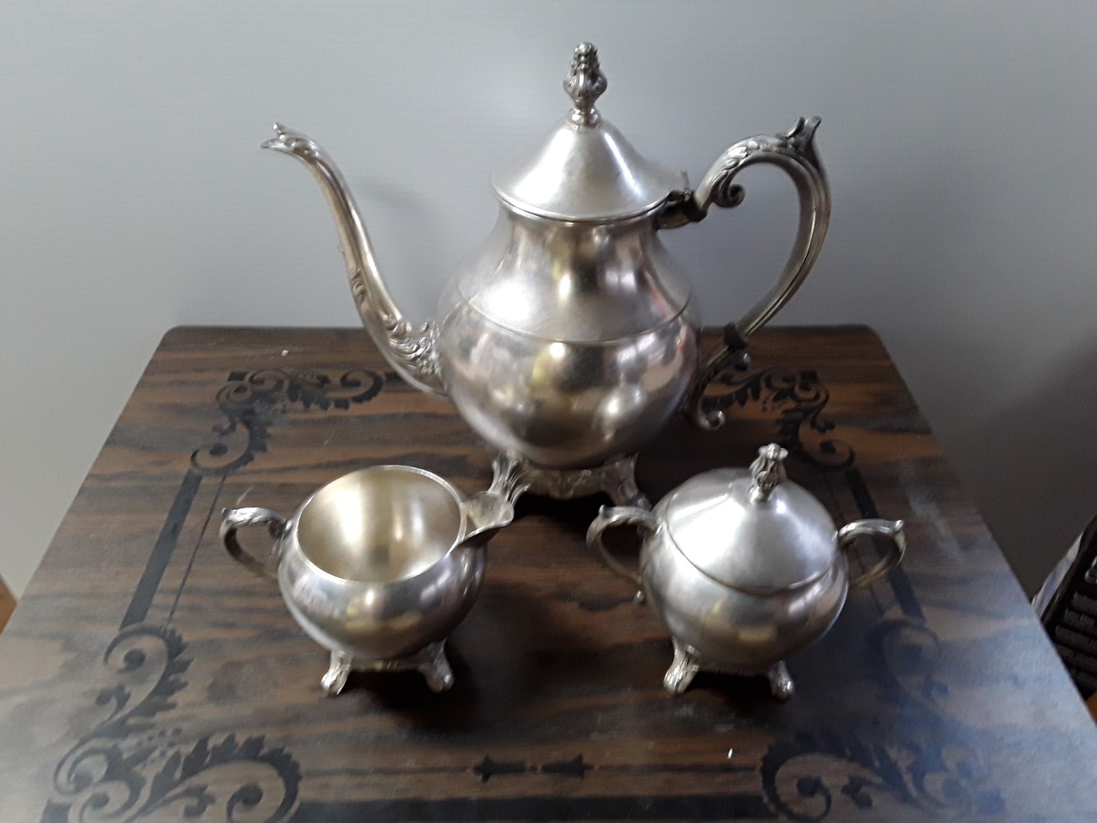 Vintage F B Rogers Silver Co. 1883 Silverplate 3pc Coffee Service Set ...