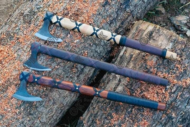 3Pair Of Forged One-Handed Viking Battle Axe | The Ragner Nordic Axe ...