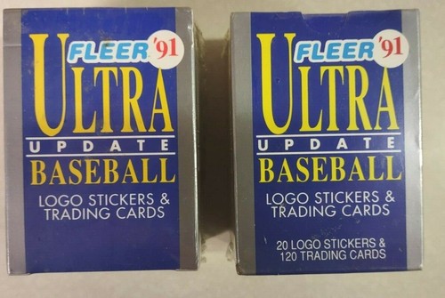 (2) 1991 Fleer ULTRA UPDATE BASEBALL 140 CARD & STICKER SET Factory ...