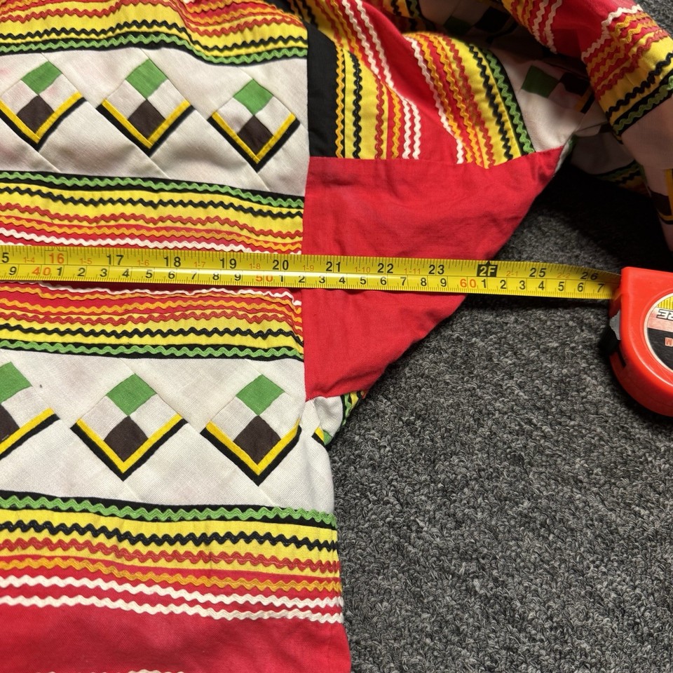 Vintage Handmade Seminole Indian Patchwork Red Jacket Native American ...