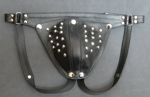 Authentic Men's Leather Cod Piece Thong Jockstrap Fetish Gay Jockstrap ...