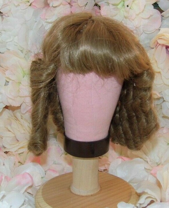 VINTAGE Dollspart Dynel LONG CURL bangs dark Blonde size 11 DOLL WIG ...