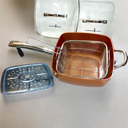 Copper Chef Cookware 5 PC 9.5 Inch Nonstick Deep Square Induction ...