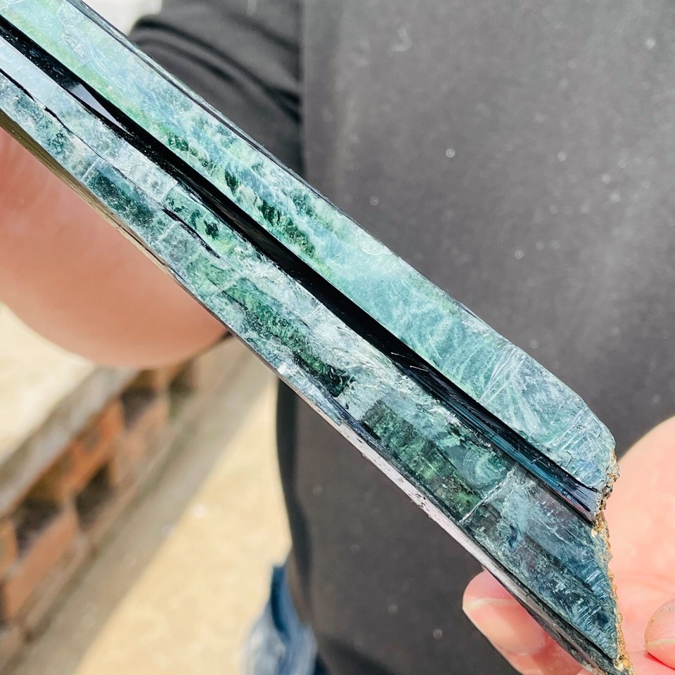 176g Long Natural Blue Vivianite Quartz Crystal Hydrous Iron Phosphate ...