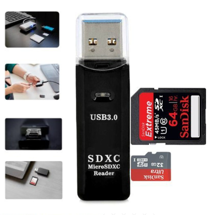 USB 3.0 Kartenleser Kartenlesegerät Stick Reader Micro SD XC TF Card ...