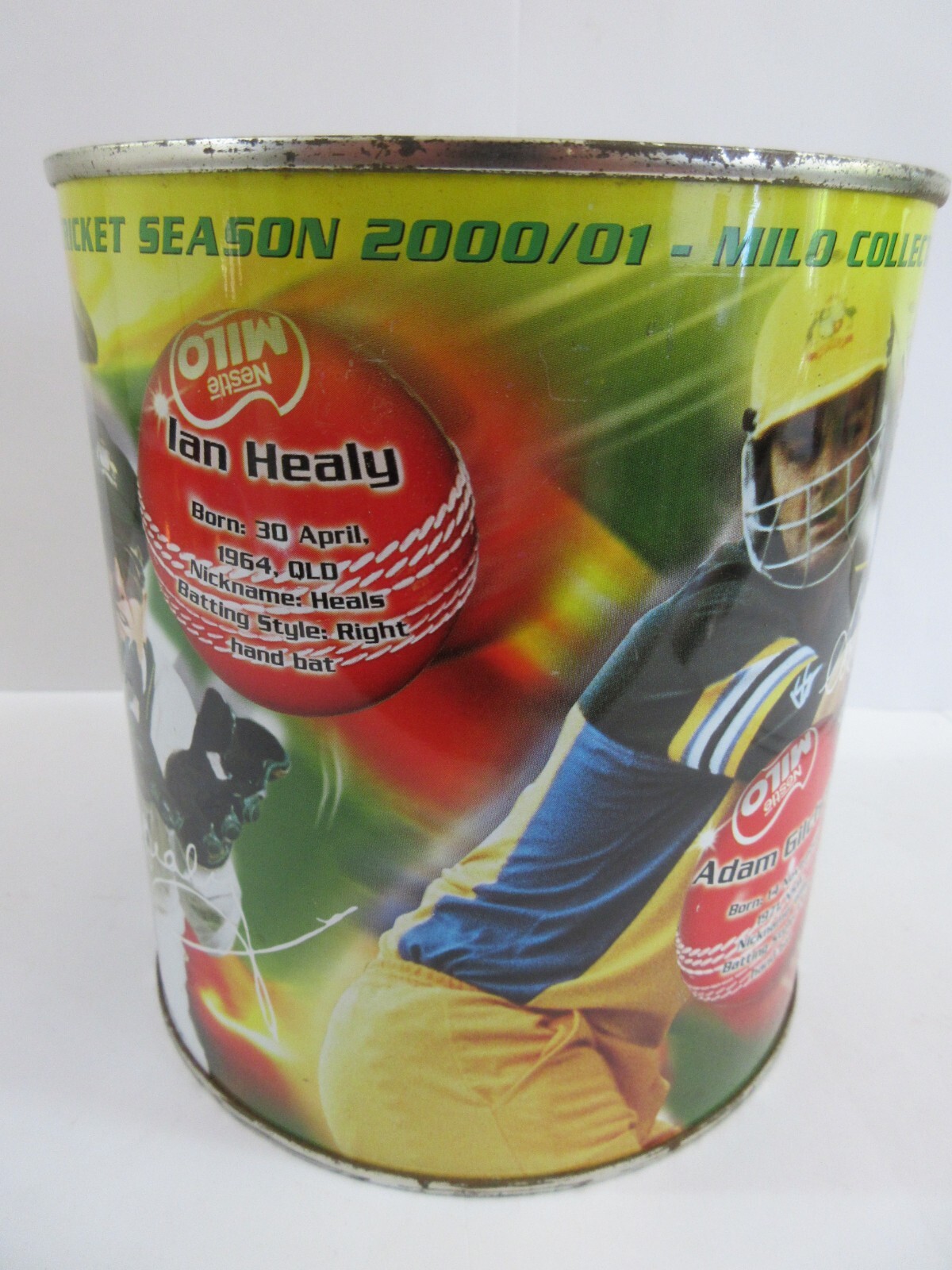NESTLE MILO 2000 / 2001 CRICKET SEASON TIN .. HEALY CLARK GILCREST ...