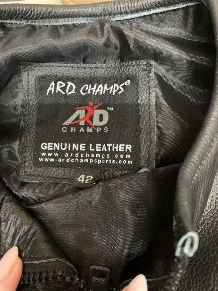 ARD Champs Men's 42 Swat Motorcycle Biker Leather Vest with Adjustable ...