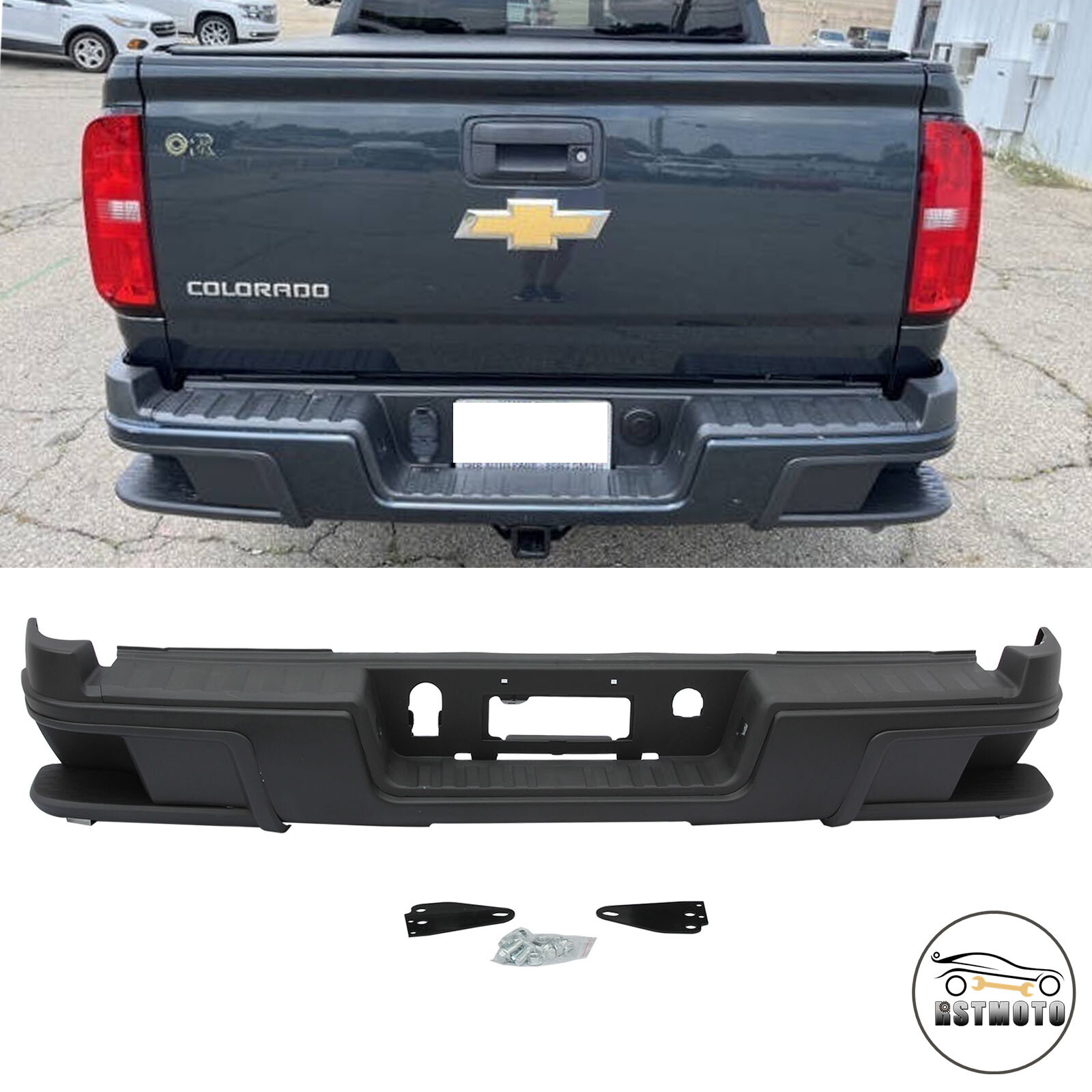 Powder-Coated Rear Step Bumper Assembly for 2015-2022 Chevy Colorado ...