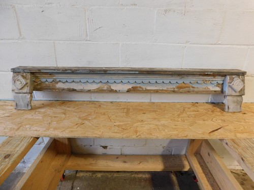 Antique EXTERIOR PEDIMENT Lintel Header VICTORIAN Style Chippy Paint ...