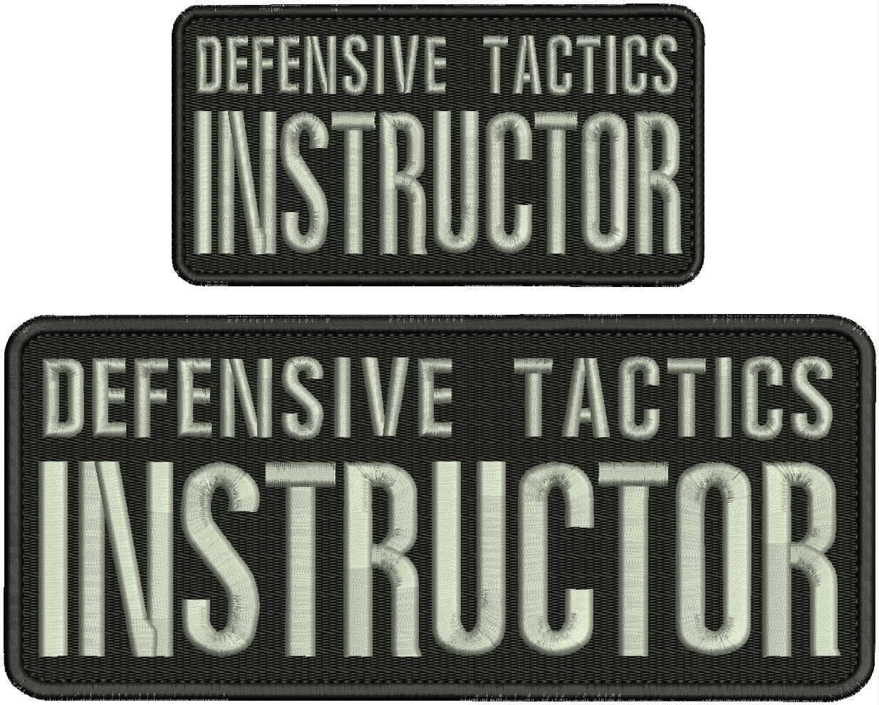 Defensive Tactics Instructor embroidery patches 4x10 and 3x6 hook ...