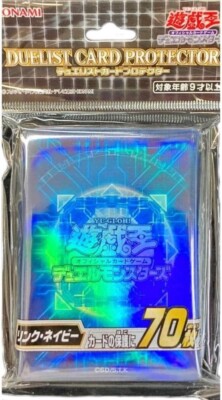YuGiOh Link Navy Blue Card Sleeves Duelist Card Protector 70ct KONAMI ...