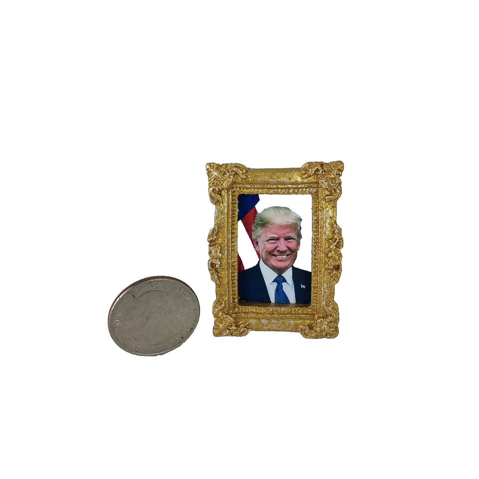 Miniature Framed Print, Dollhouse Mini President Trump 1:12 Scale ...