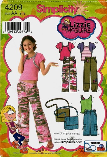 Simplicity Disney Lizzie McGuire Sewing Pattern Your Choice Sizes Child ...