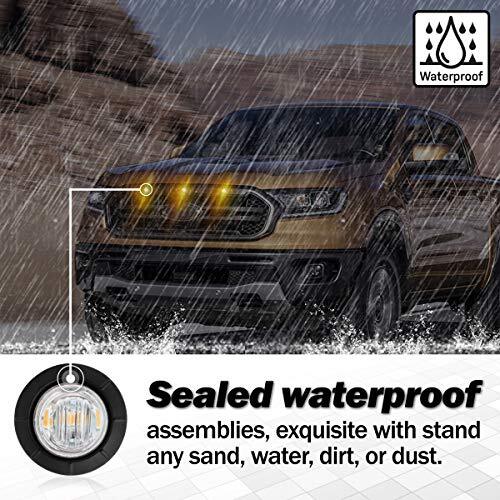 3/4 Inch Round Clear Lens Amber 3 Led Side Marker Lights Clearance ...