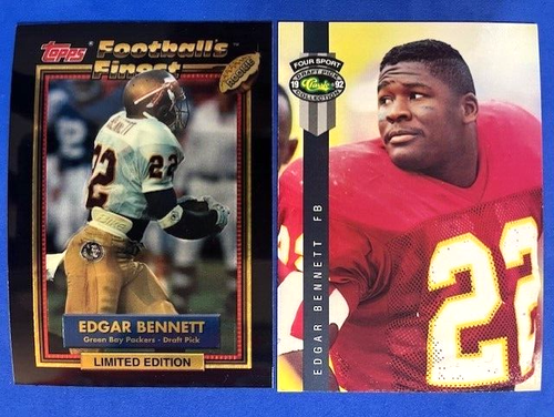 NFL - Edgar Bennett 1992 Topps Finest RC & '92 Classic Four Sport Draft ...