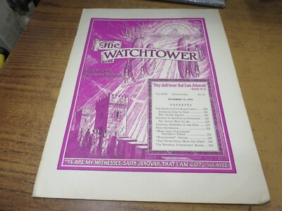 The WATCHTOWER Jehovah's Witness Journal November 15 1943 | eBay