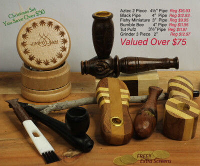 5 Pipe Set! (5 pipes) Premium Wood Hand Carved Smoking Pipes & screens ...