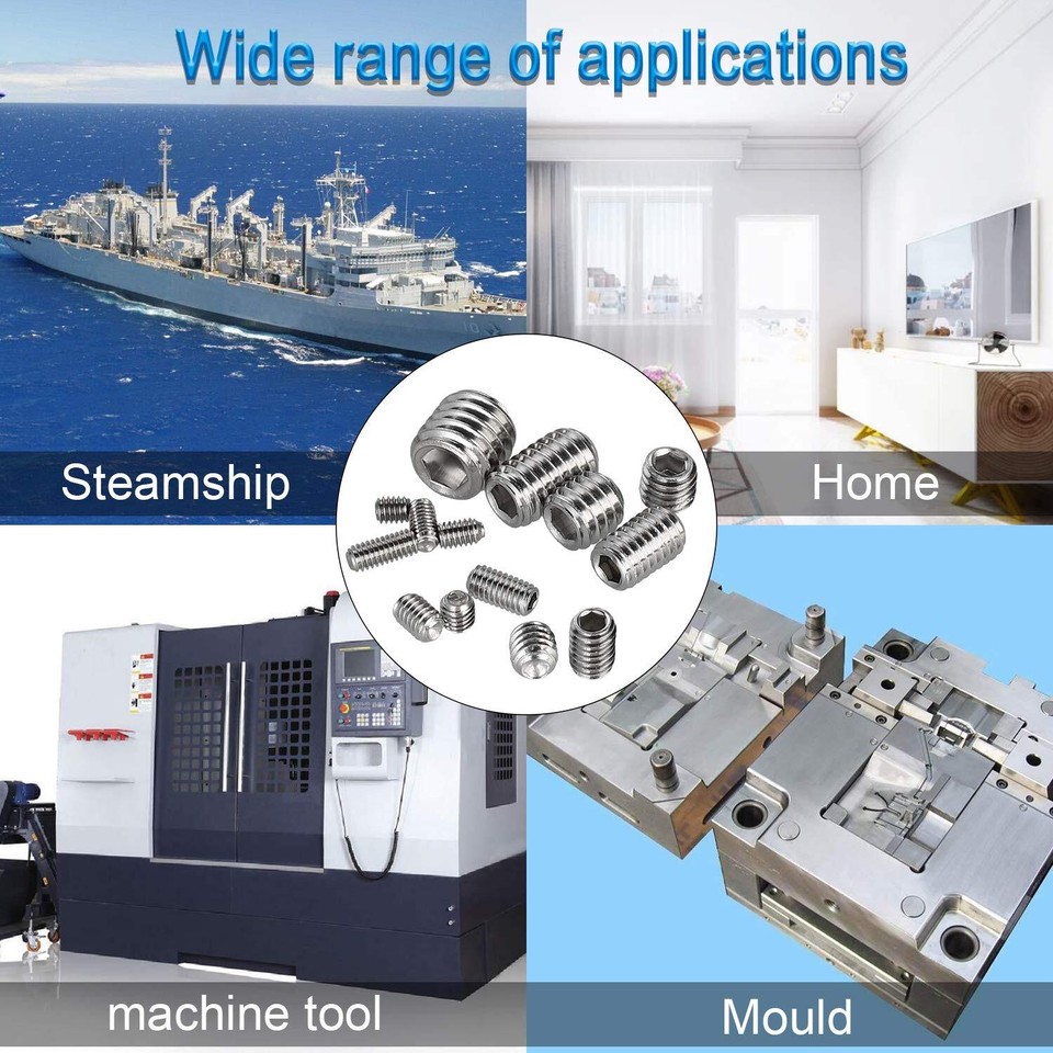 HanTof 380Pcs 19 Sizes #4-40 to 3/8"-16 UNC Standard SAE Hex Socket Cup ...