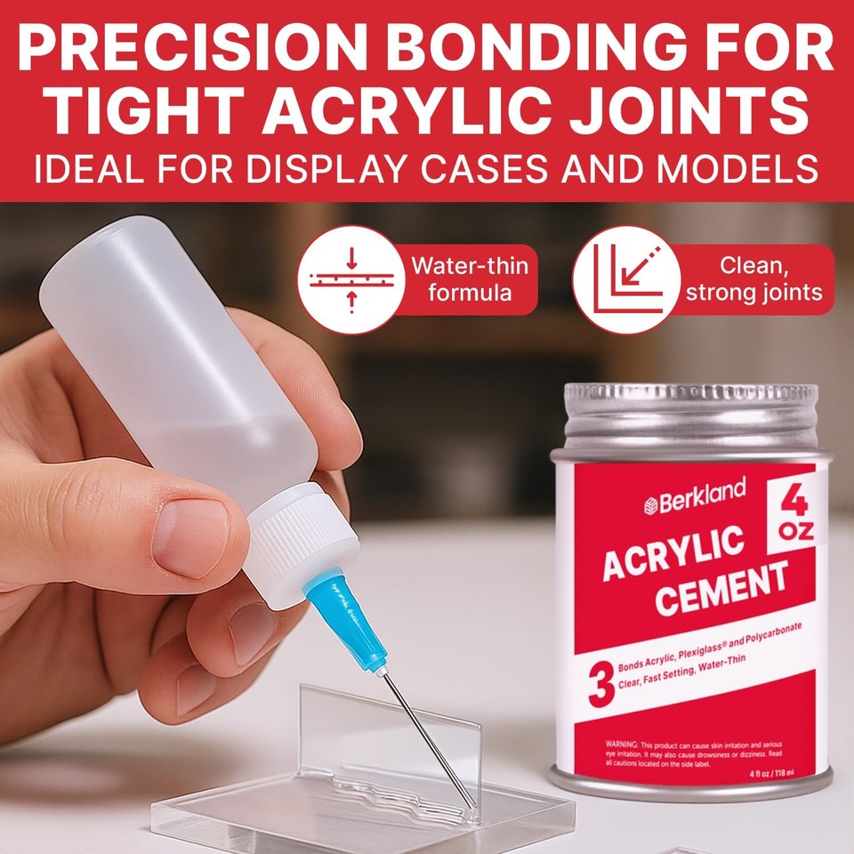 4 oz Acrylic Bonding Cement with Applicator Bottle – Clear Glue for | eBay