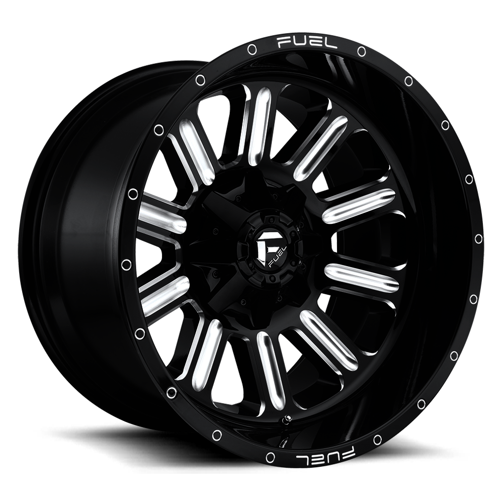 4 NEW GLOSS BLACK FUEL WHEELS HARDLINE D620 17X9 5-139.70/150 (112436 ...