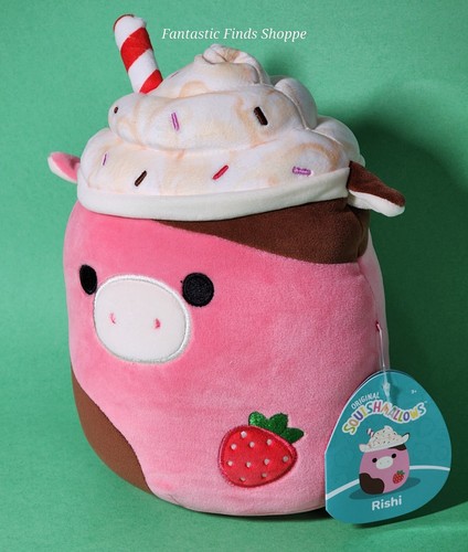 Squishmallows Rishi the Strawberry Milkshake Cow 8" NWT Food Hybrid ...