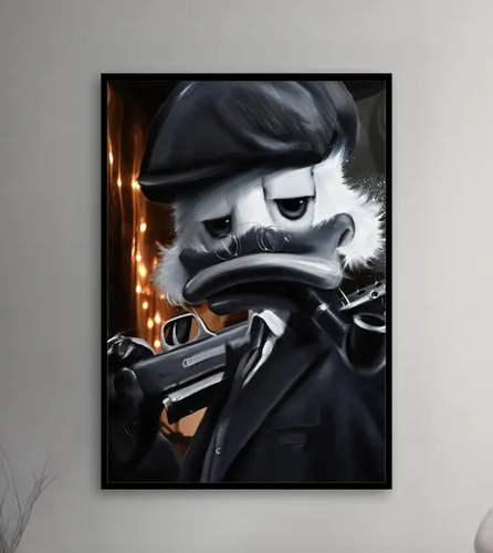 Gangster Duck Painting – Bold and Edgy Street Art for Modern Spaces | eBay