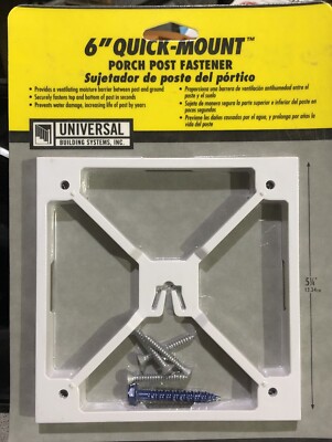 6” Quick-Mount Porch Post Fastener Universal Building Systems, Inc. | eBay